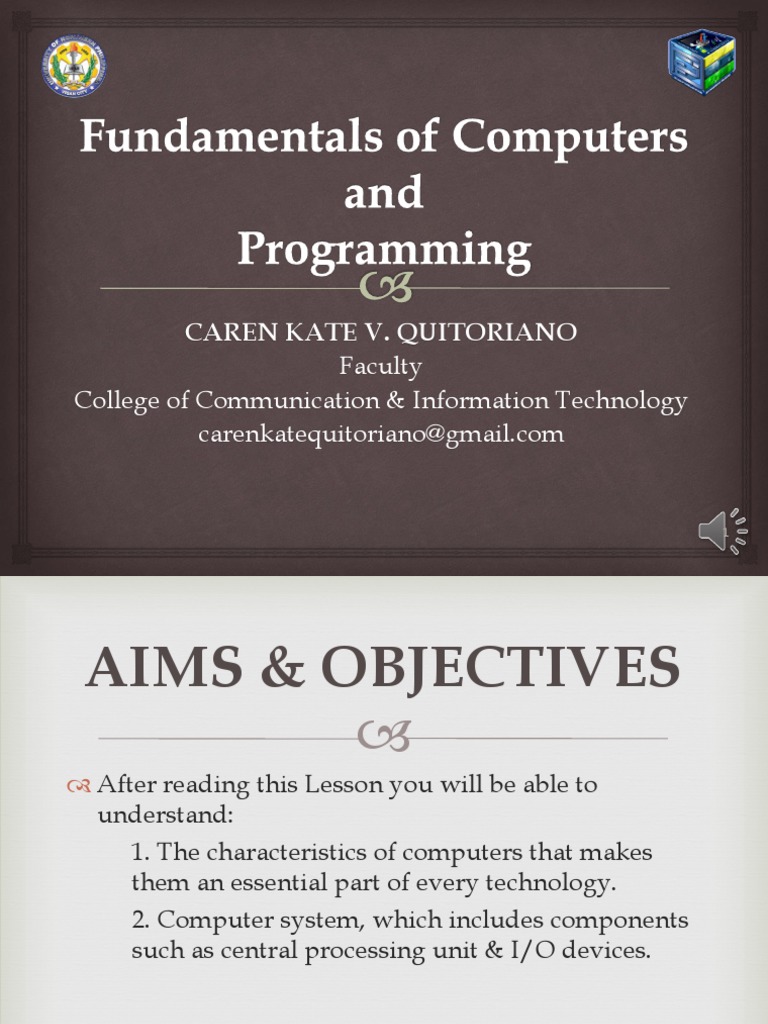 Fundamentals of Computers and Programming | PDF | Computer Data Storage | Information Technology
