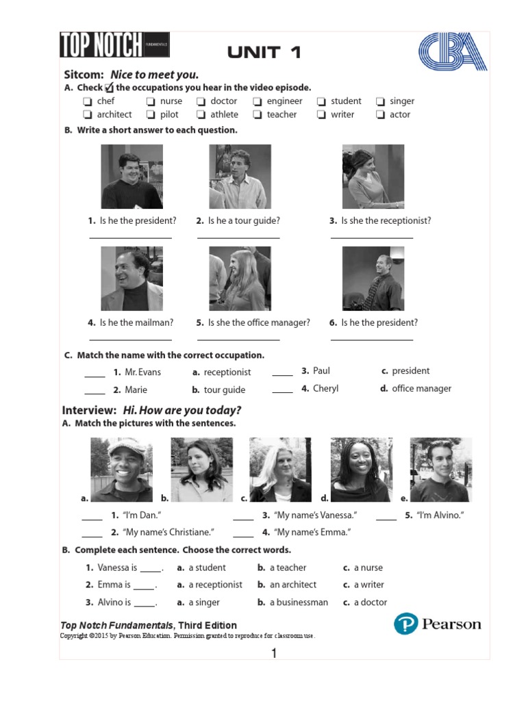 Unit 1: Sitcom: Nice To Meet You | PDF