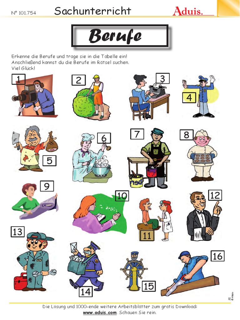 Berufe Erraten: Wer Bin Ich? Arbeitsblatt (Teacher-Made), 42% OFF