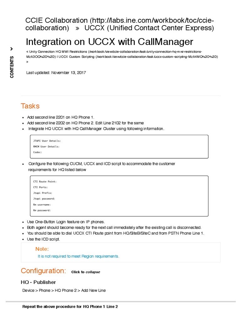 59-Integration On UCCX With CallManager | PDF | Communication | Cyberspace