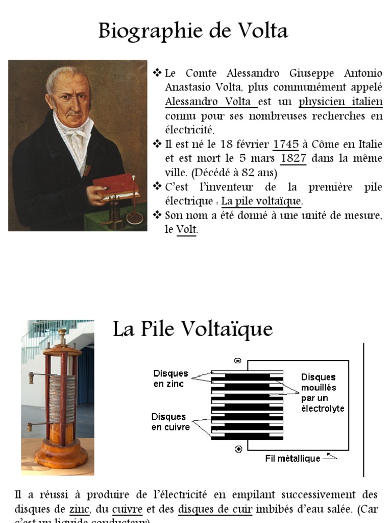 Biographie d'Alessandro Volta | PDF