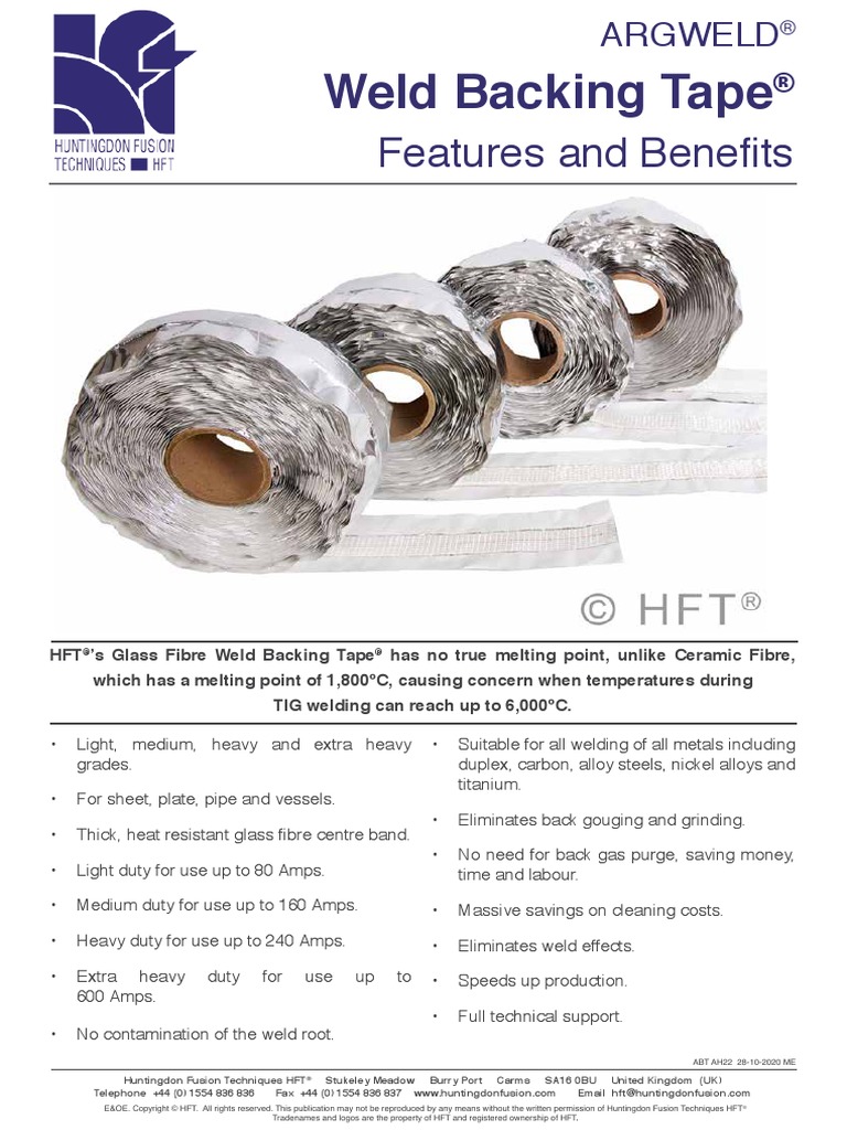 Backing Tape ABT F&B AH22-WEB-P | PDF | Construction | Welding