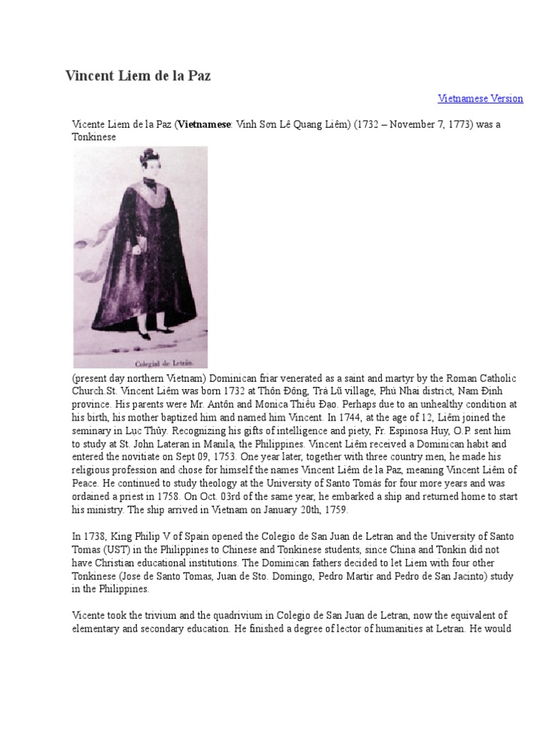 St. Vincent Liem Dela Paz | PDF