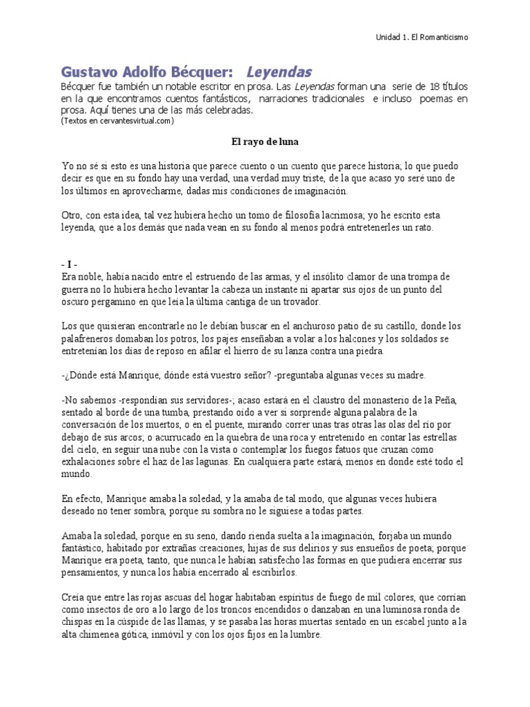 Becquer. Leyendas | PDF