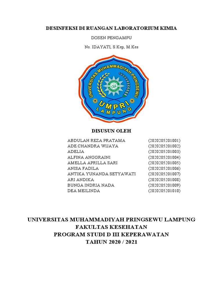 Desinfeksi Di Ruangan Laboratorium Kimia | PDF