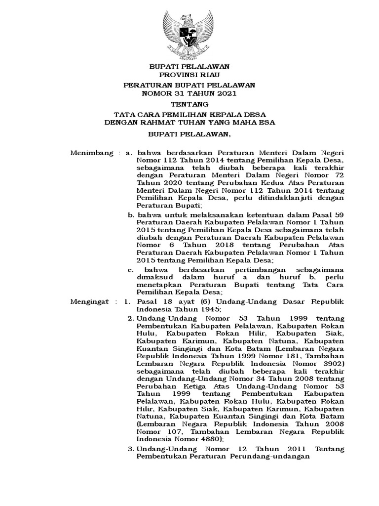 Perbub Pilkades Final Report-Dikonversi | PDF