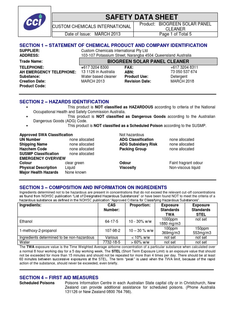 MSDS Solar Panel 4 | PDF | Dangerous Goods | Toxicity