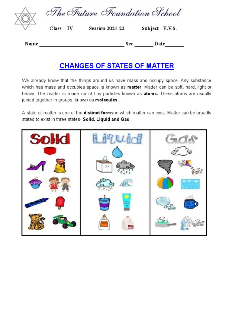 Changes of States of Matter | PDF | Melting Point | Water