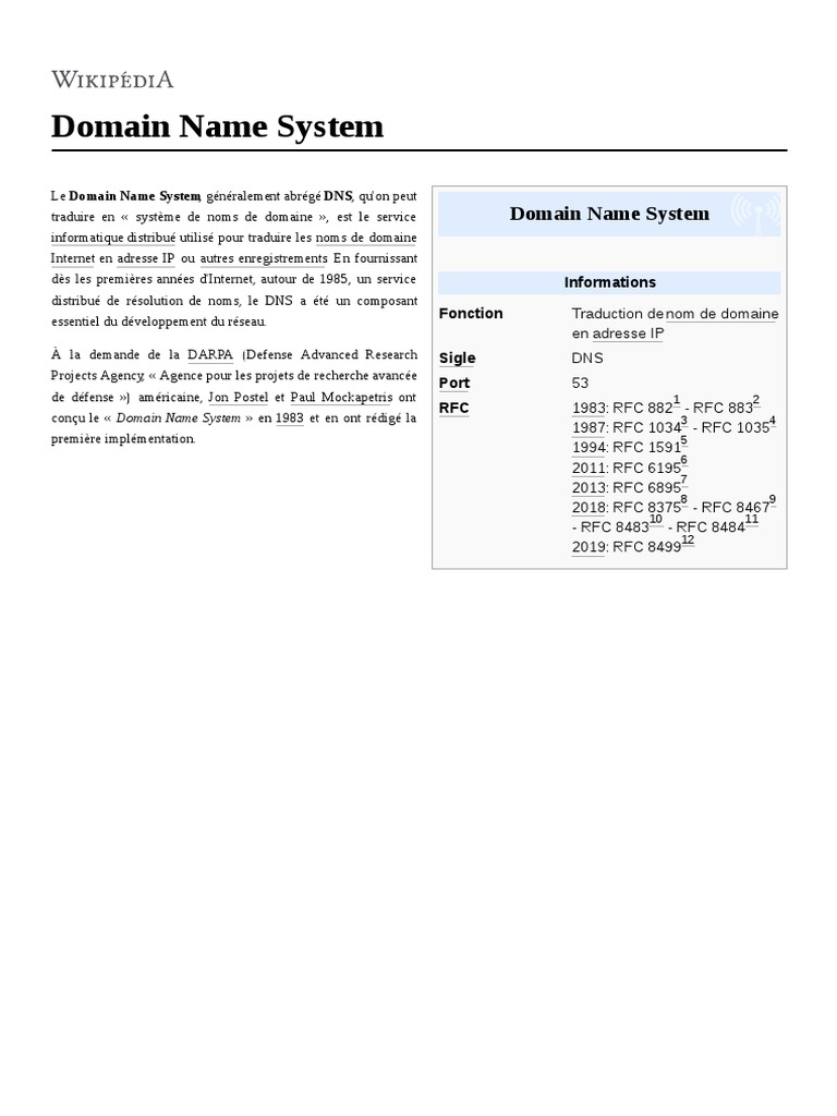 Domain Name System | PDF | Système de noms de domaines | Télécommunications