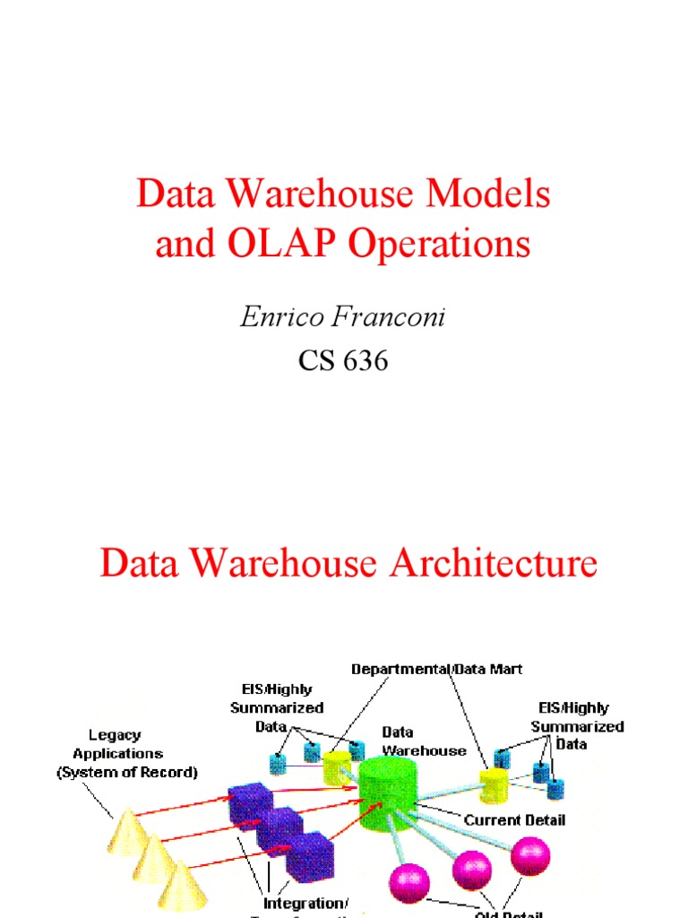 Data Warehouse Models and OLAP Operations: Enrico Franconi | PDF | Data ...