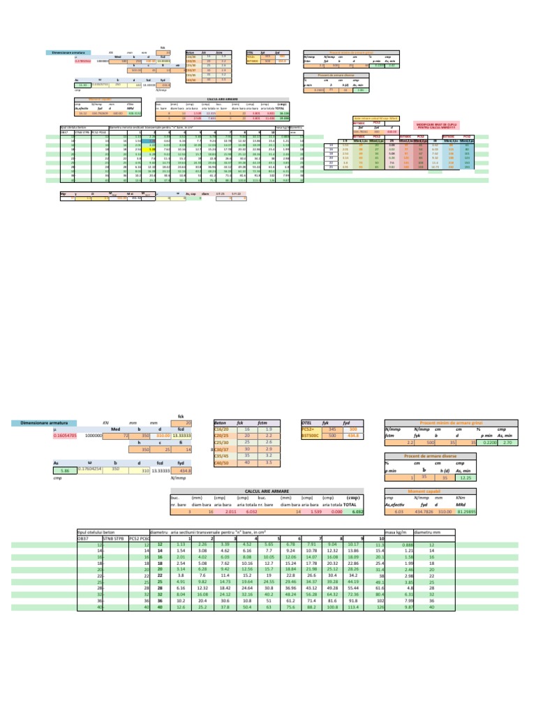 Calcul Armatura V2 - 1 - ARMARE | PDF