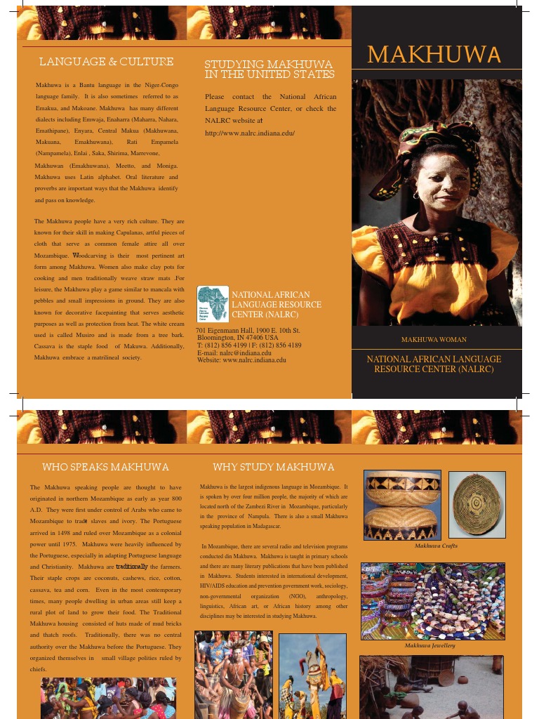 Makhuwa: Studying Makhuwa in The United States Language & Culture | PDF