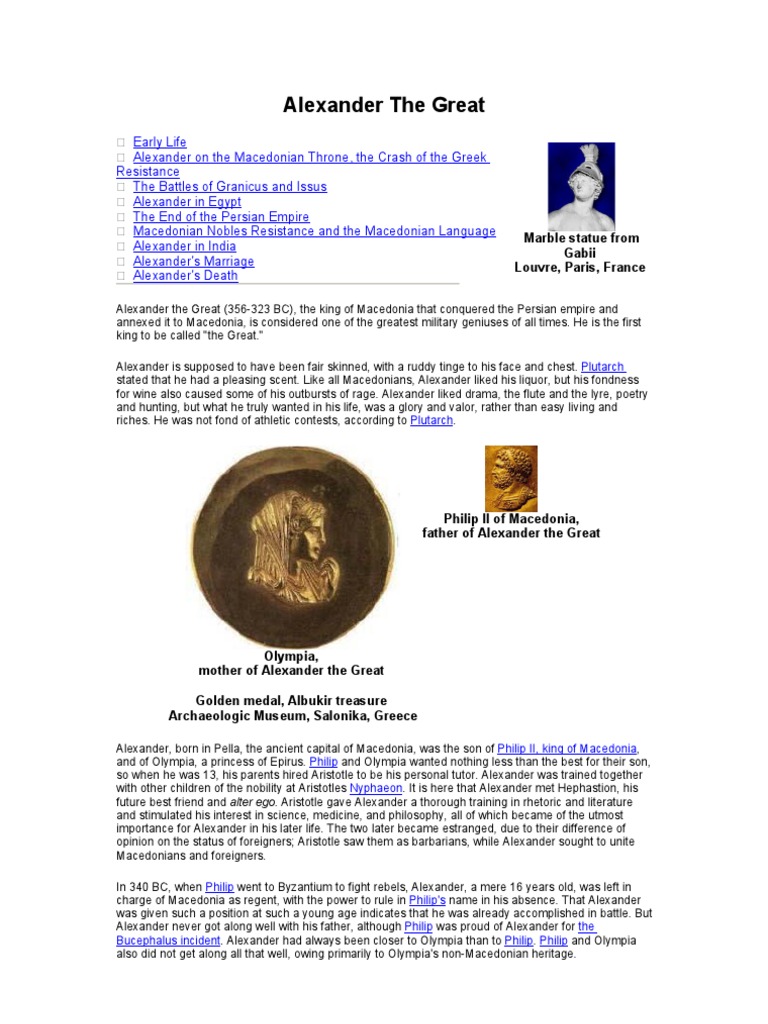 Alexander The Great | PDF | Alexander The Great | Macedonia (Ancient ...