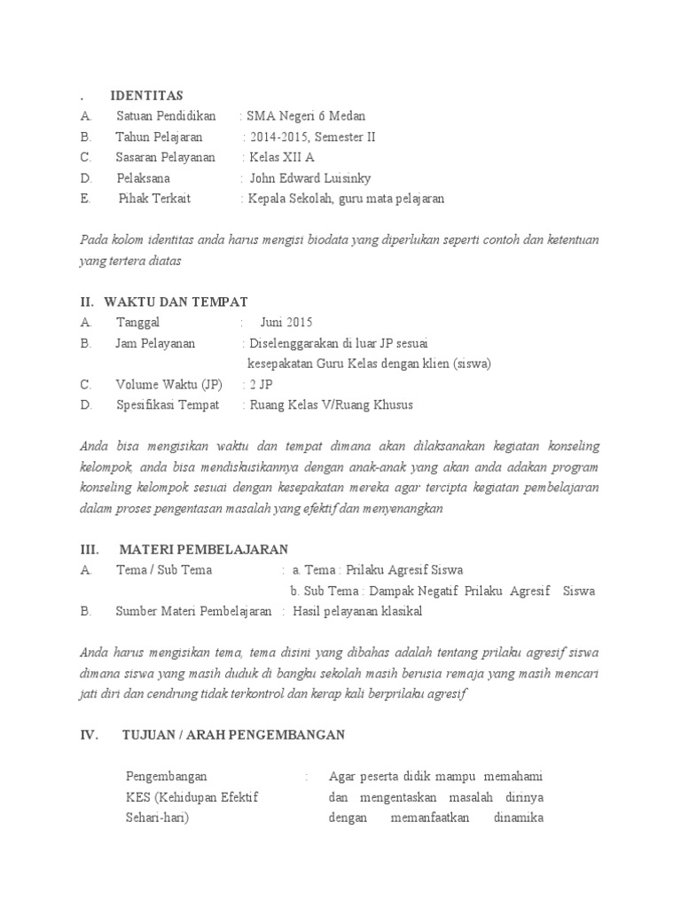 RPL Konseling Kelompok | PDF