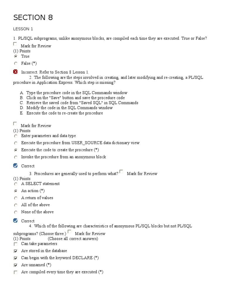 Quiz s8 | PDF | Parameter (Computer Programming) | Pl/Sql
