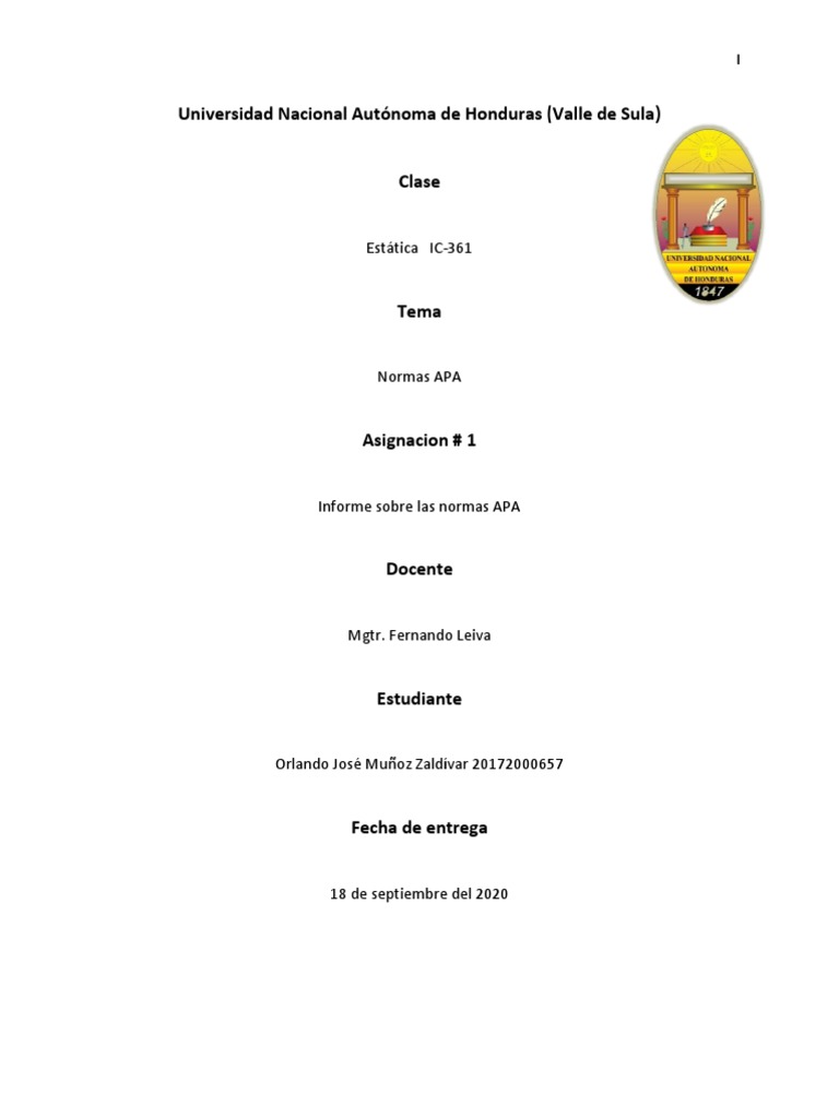 Informe Normas APA | PDF | Estilo apa | Bibliografía