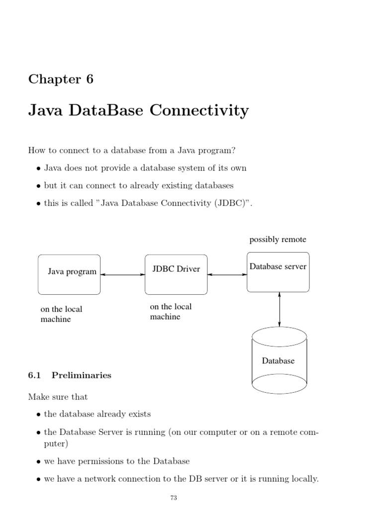 Java Database Connectivity: Possibly Remote | PDF | Sql | Databases