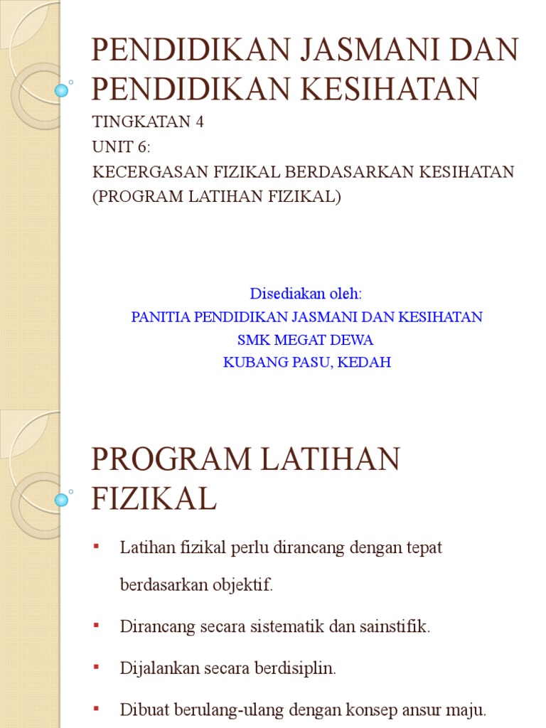 Program Latihan Fizikal | PDF | Kesehatan Holistik