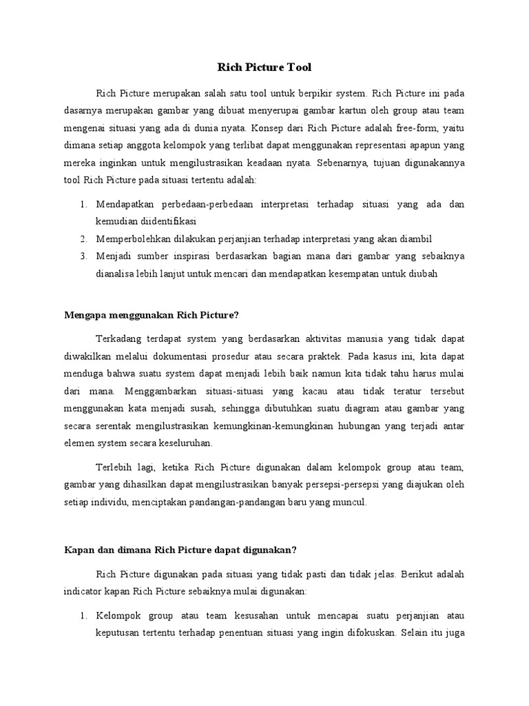 Memahami Rich Picture dalam Sistem Informasi | PDF
