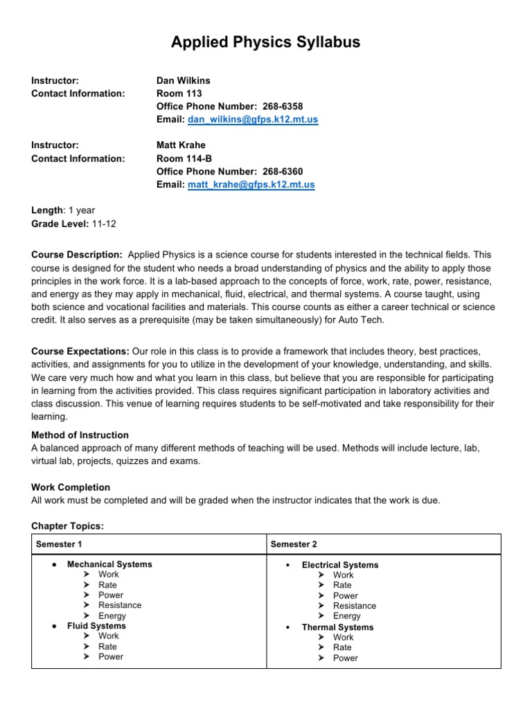 Syllabus Applied Physics | PDF | Laboratories | Learning