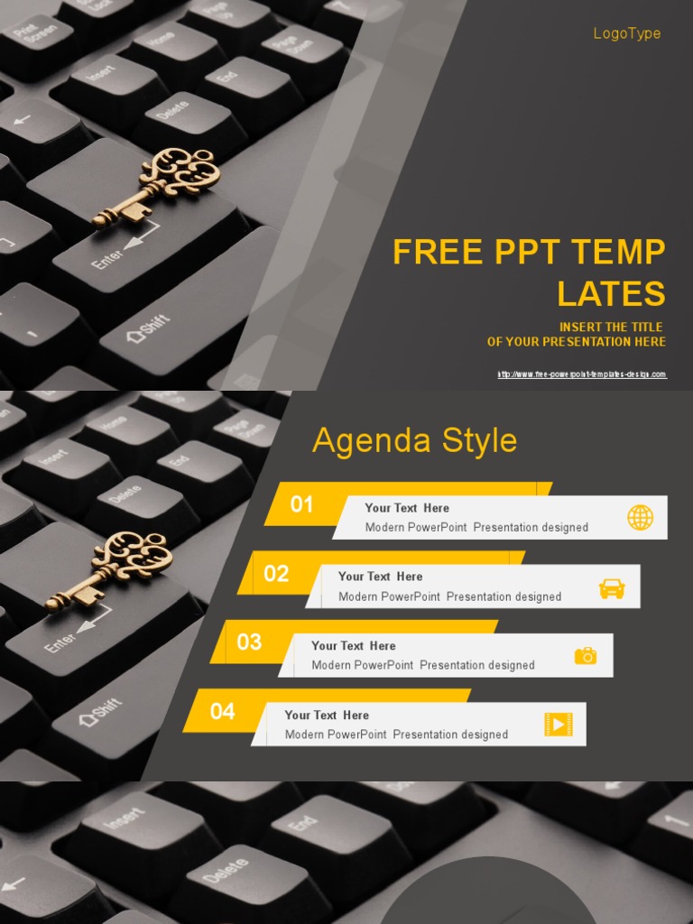 Computer Golden Key PowerPoint Template | PDF | Infographics ...