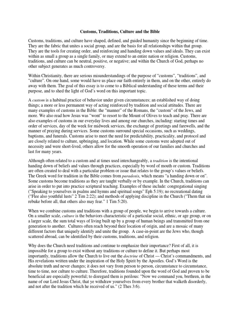 Understanding Christian Customs and Traditions | PDF | Jesus | Paul The ...