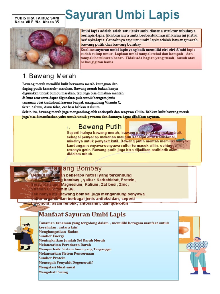 Manfaat dan Ciri Sayuran Umbi Lapis | PDF | Kesehatan Holistik | Sains ...