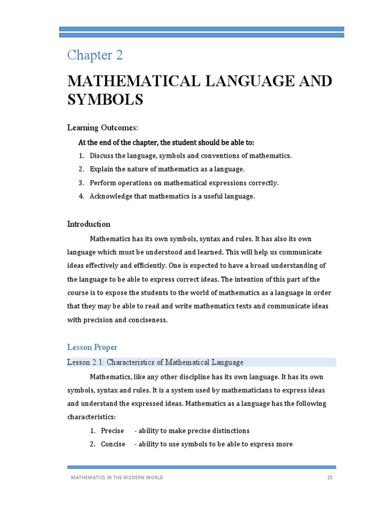 Chapter 2 Mathematics in The Modern World | Download Free PDF ...