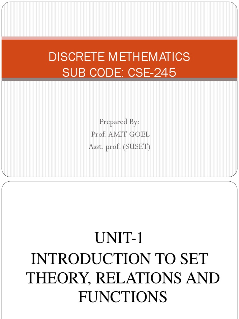 An Introduction To Discrete Mathematics Sets Relations Functions And Logic Pdf Set