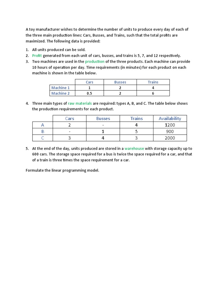Formulation Problem 1 | PDF