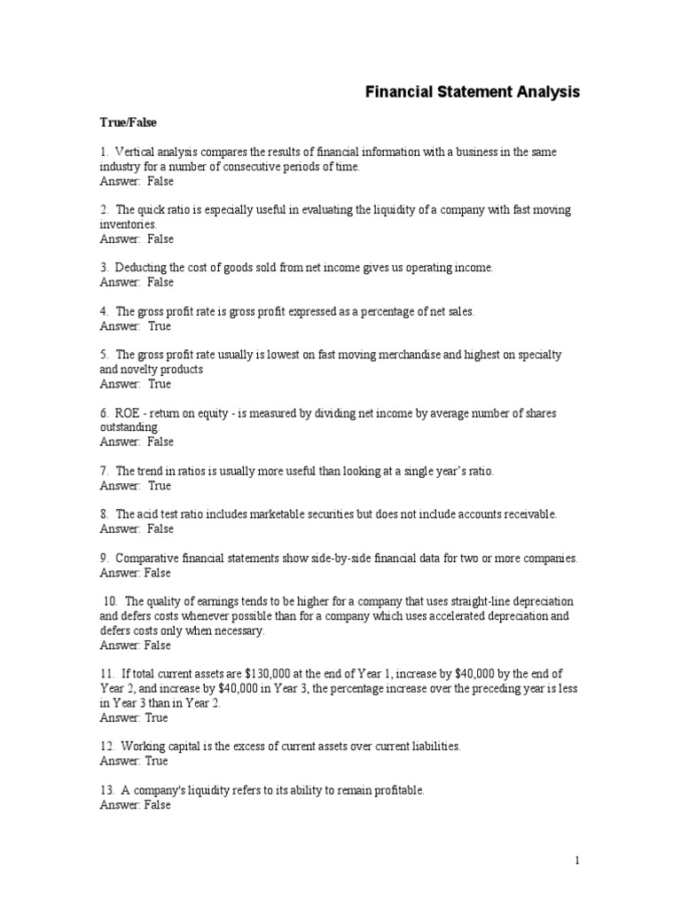 Financial Statement Analysis-Test Bank | PDF | Price–Earnings Ratio ...