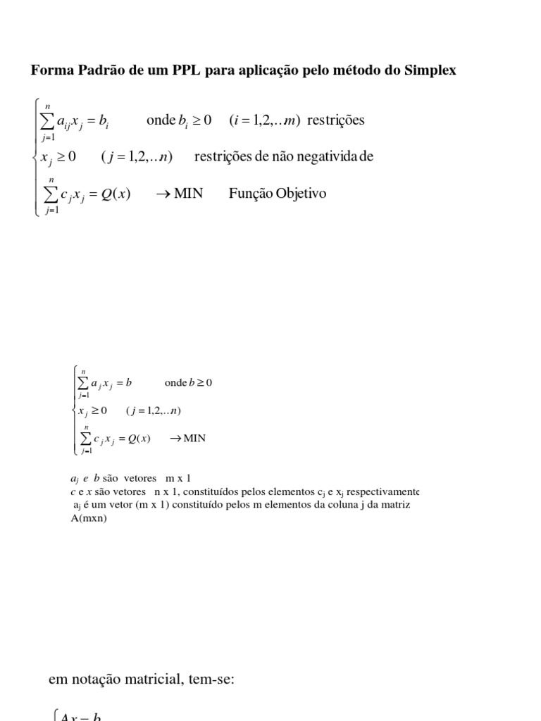 Forma Padrao PPL Simplex Comentado | PDF