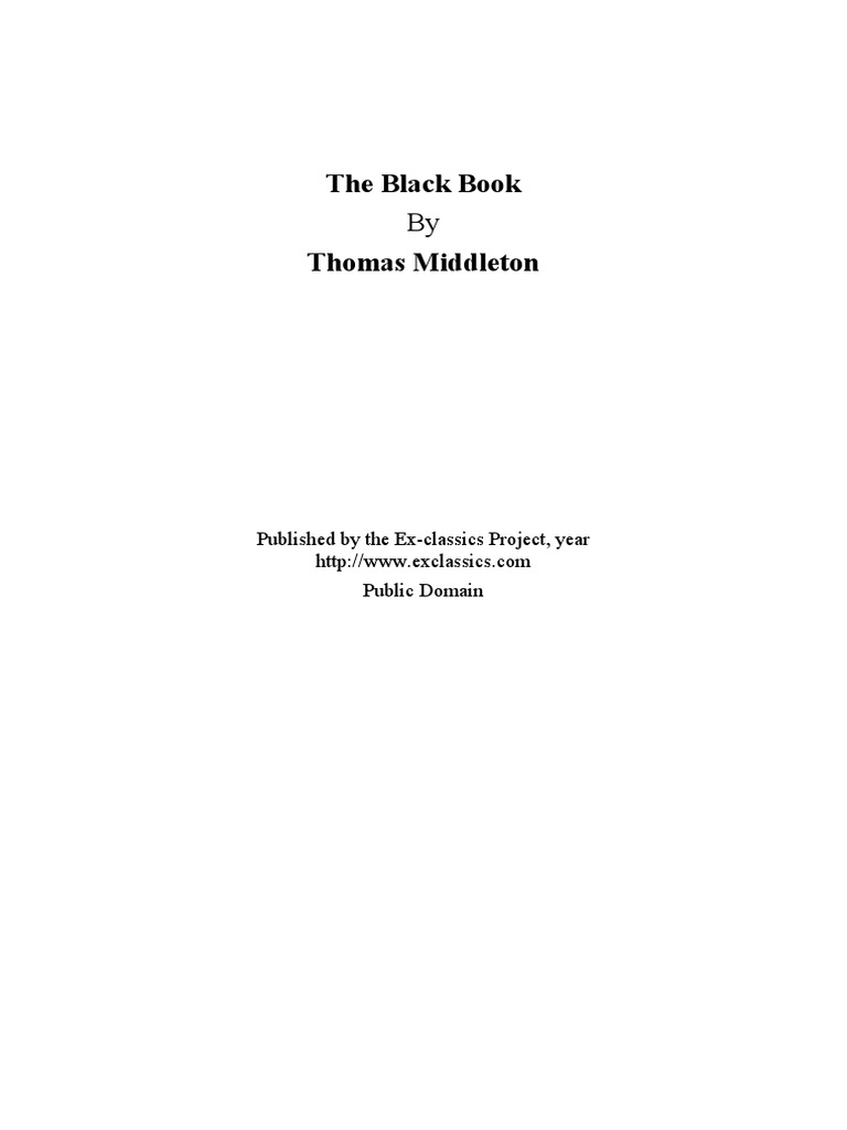 The Black Book by Thomas Middleton | PDF