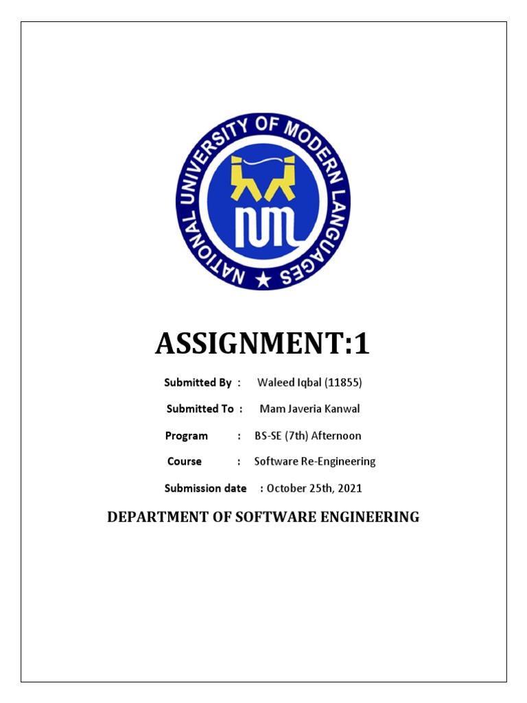 Waleed Iqbal Sre Assignment 1 | Download Free PDF | Modular Programming | Information Technology ...