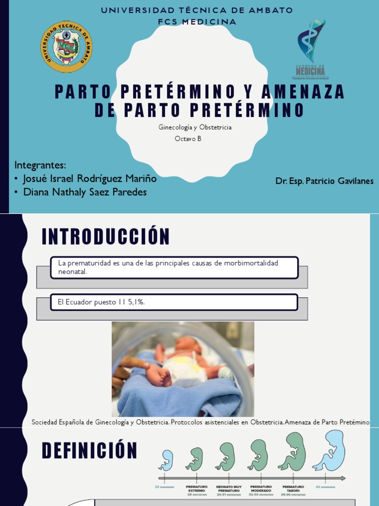 Parto Pretermino y Amenaza de Parto Pretérmino | PDF | Parto prematuro ...