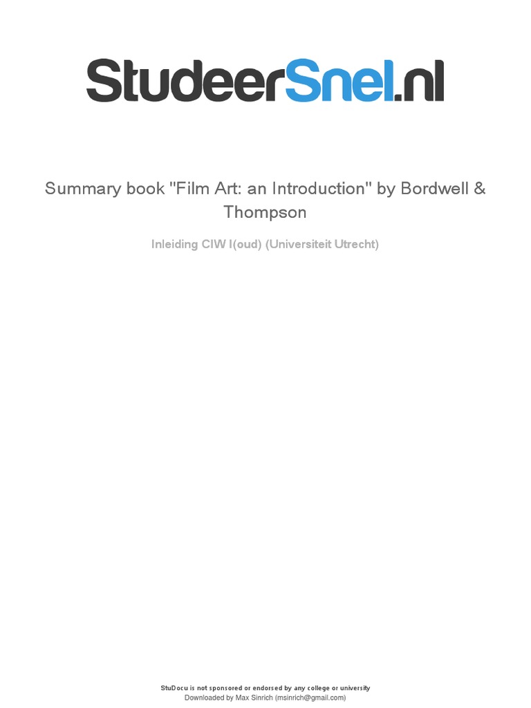Summary of Film Art: An Introduction | PDF | Cinematography ...