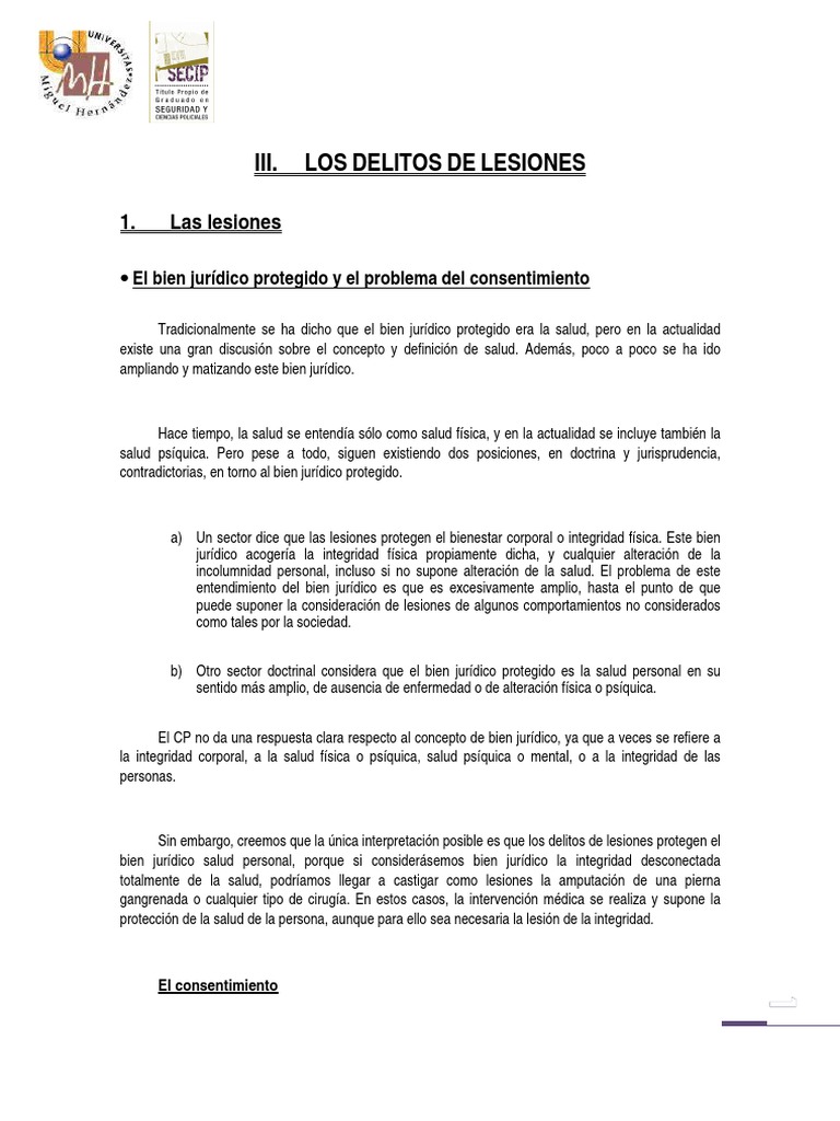 Lecci - 242n 6, Lesiones | PDF | Intención (Derecho Penal) | Castigos
