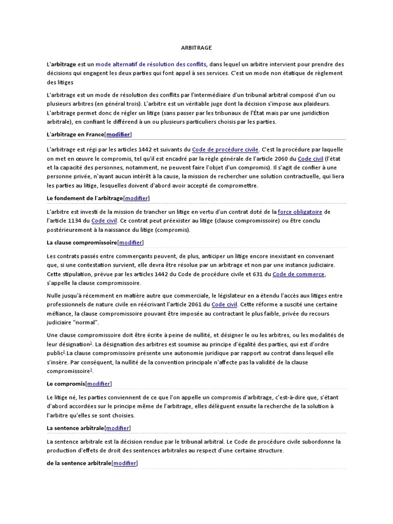 ARBITRAGE | PDF | Arbitrage | Gouvernement