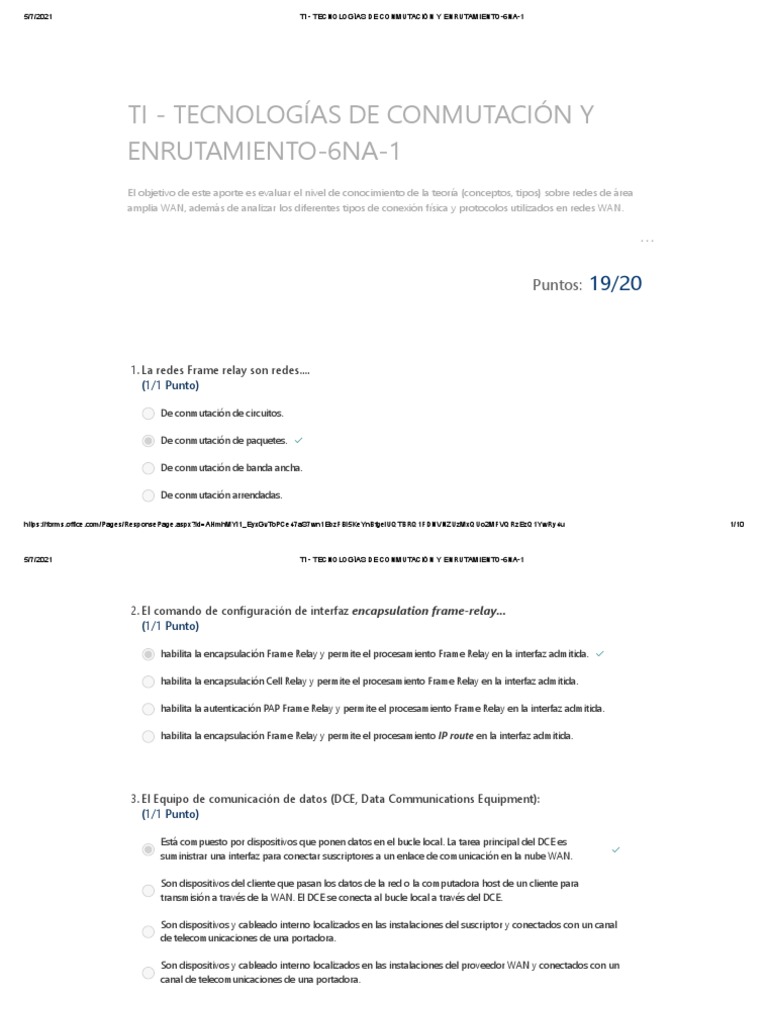Ti - Tecnologías de Conmutación y Enrutamiento-6na-1 Examen Primer Parcial | Descargar gratis ...