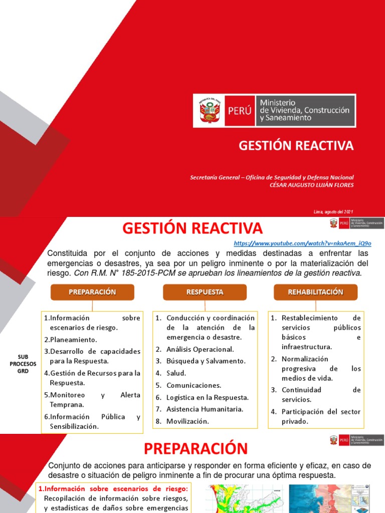 Gestión Reactiva Taller GRD - OSDN | PDF | Agua | Saneamiento