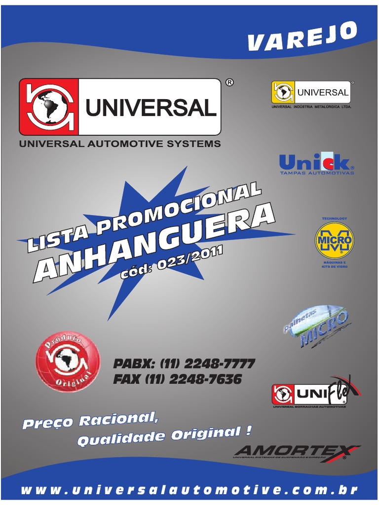 Catálogo Universal Automotive 2011 | PDF | Carro | Tecnologias automotivas