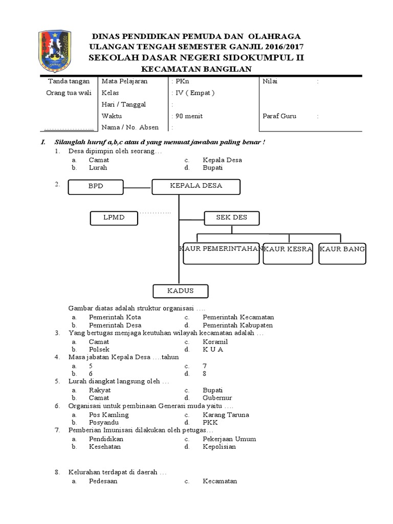 SOAL PKN KLS IV | PDF
