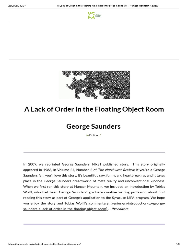 A Lack of Order in The Floating Object RoomGeorge Saunders - Hunger ...