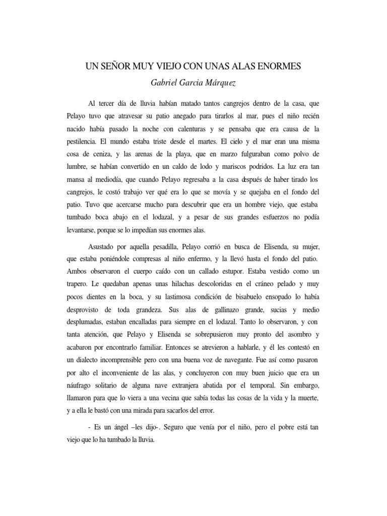 García Márquez, Gabriel - Un Señor Muy Viejo Con Unas Alas Enormes | PDF