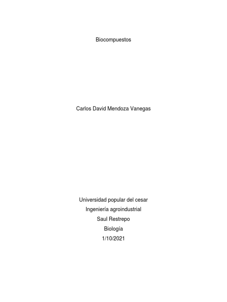 Biocompuestos: Tipos y Aplicaciones | PDF | Biomoléculas | Compuestos ...