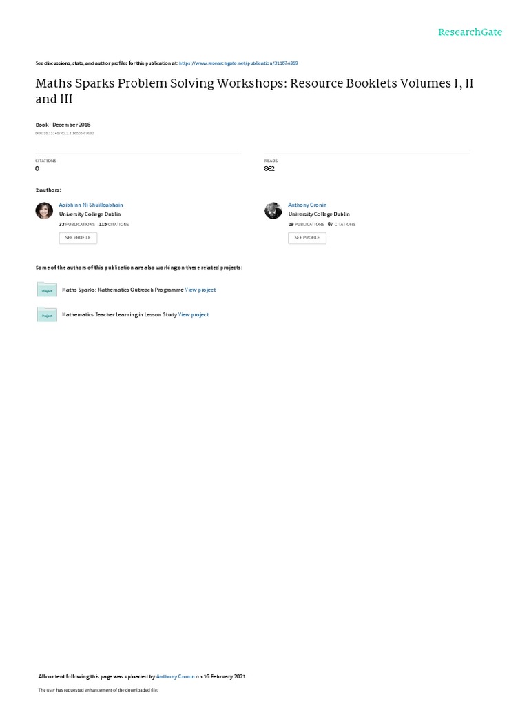 Maths Sparks II Workbook Online | PDF | Combinatorics | Mathematics