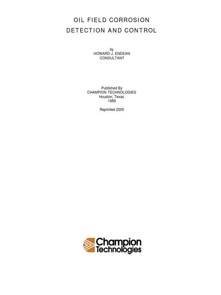 Oil Field Corrosion Control Guide | PDF | Corrosion | Electrochemistry