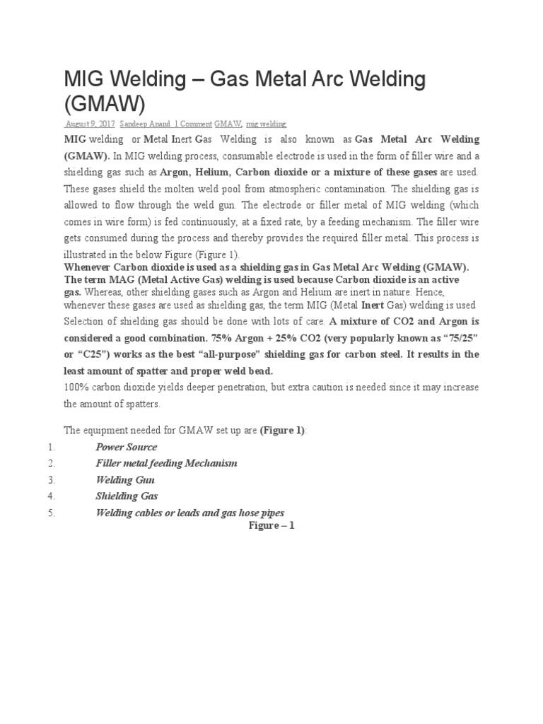 MIG Welding - Gas Metal Arc Welding (GMAW) | PDF | Welding | Construction