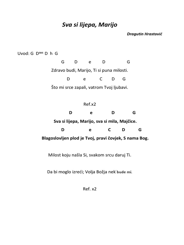 Sva Si Lijepa J Marijo | PDF