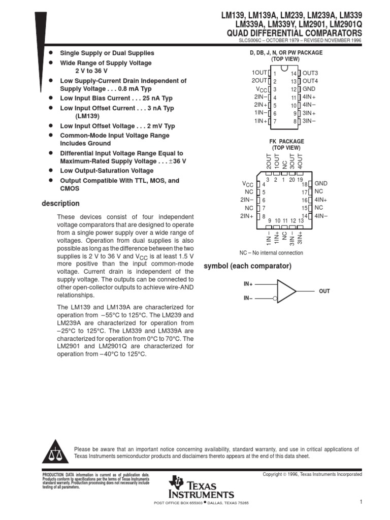 D D D D D D D D D D: LM139, LM139A, LM239, LM239A, LM339 LM339A, LM339Y ...